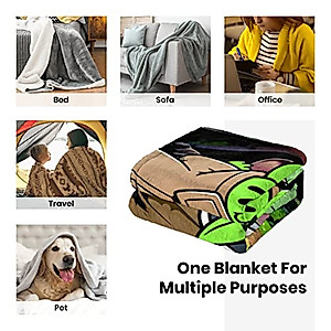Blanket Fleece Throw Decorative Soft Warm Lightweight for Sofa Couch Bed Travel Home Office All Seasons 60"x50"
