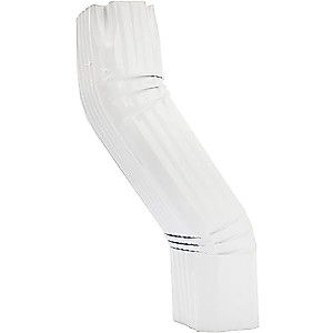 Gutter Downspout OFFSET White (Gloss) Aluminum gutter downspout elbow extensions. (3X4 A-Style)