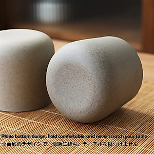 TEANAGOO Japanese Tea Cups, Chinese Tea Cup, 7.2Oz / 205 Ml, Ceramic Tea Cup for Adults, Ceramic Cups no Handles, Japanese Cups, Asian Tea Cups Matcha Cup, Darker Grey, 4 Pcs/Box, H4