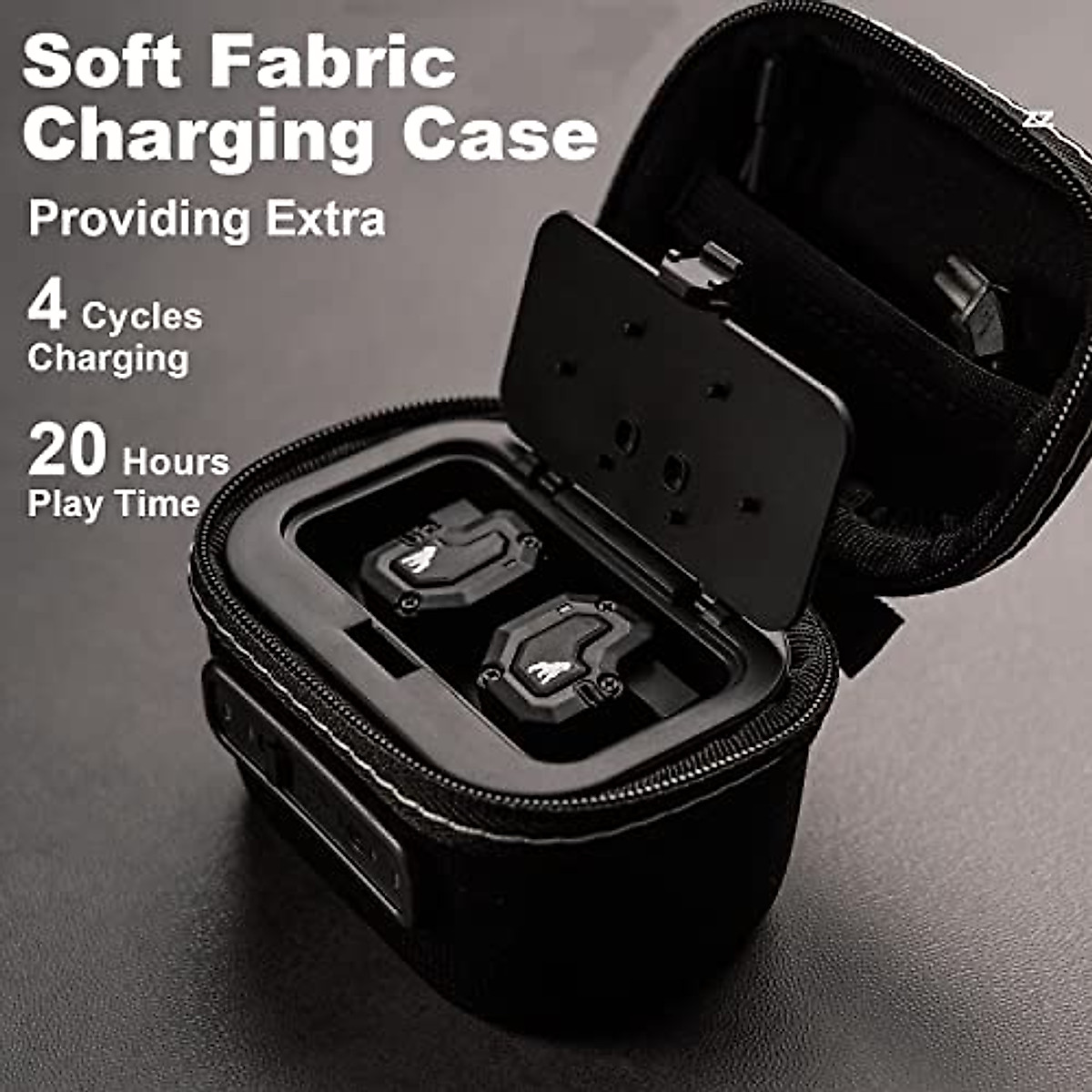 KONG-X Wireless Earbuds, Rotatable Ear Hooks for Ultimate Comfort and Secure Fit for Sports, Hybrid Dynamic Drivers and Armature Drivers, Deep Bass, Waterproof, SweatProof, 25H Play Time