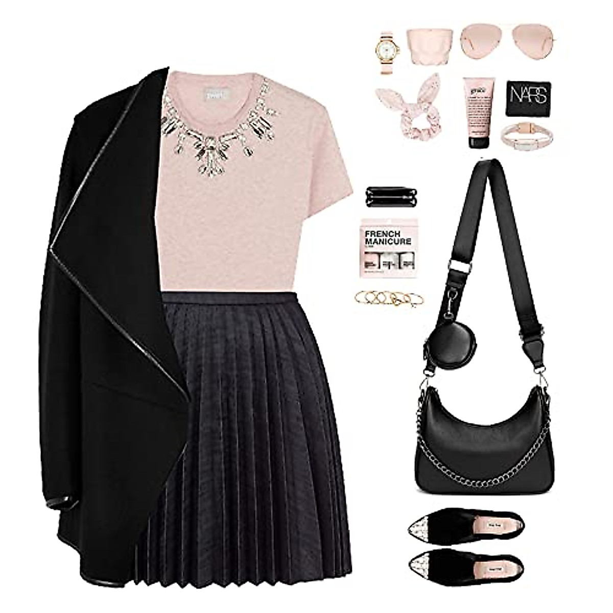 Small Crossbody Hobo Handbags for Women, Multipurpose Soft Shoulder Bag with Coin Purse 2pcs/set