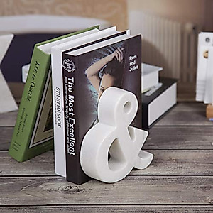 Creative Home 74864 Natural Marble Stone Letter Ampersand, Bookends, Paper Weight, 5.5" W x 5-7/8" H, 1-1/2" D, Off-White (patterns may very)