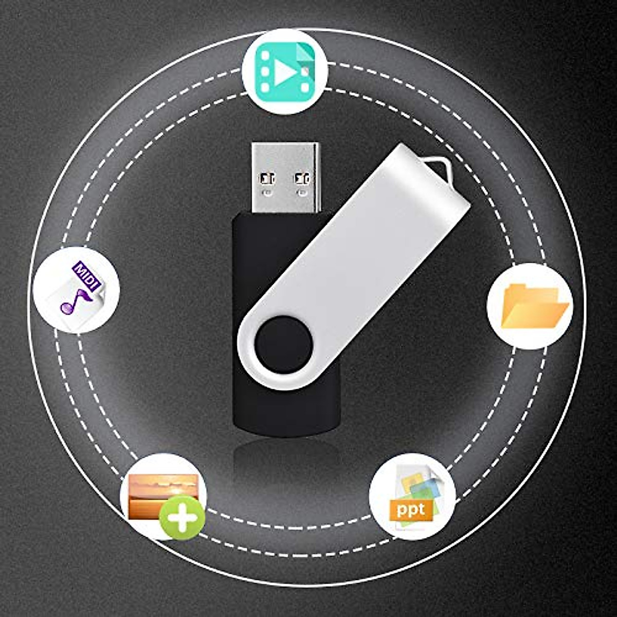 16GB Flash Drive 10 Pack USB Flash Drive 16 gb KEXIN Thumb Drive Memory Stick Zip Drive USB 2.0, 5 Colors (Black, Blue, Green, White, Red)