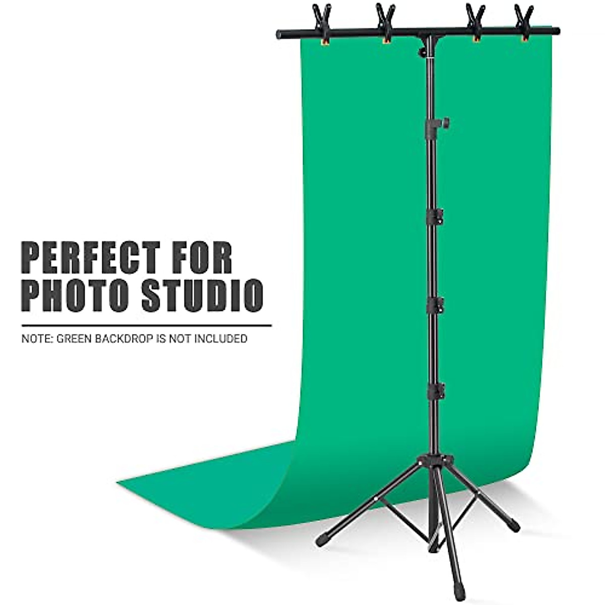 Coliflor T-Shape Portable Backdrop Stand, 6.5x3.2ft Adjustable Photo Background Stand Kit, Sturdy Small Back Drop Holder with 4 Spring Clamps, Carry Bag for Parties, Photography and Video Studio