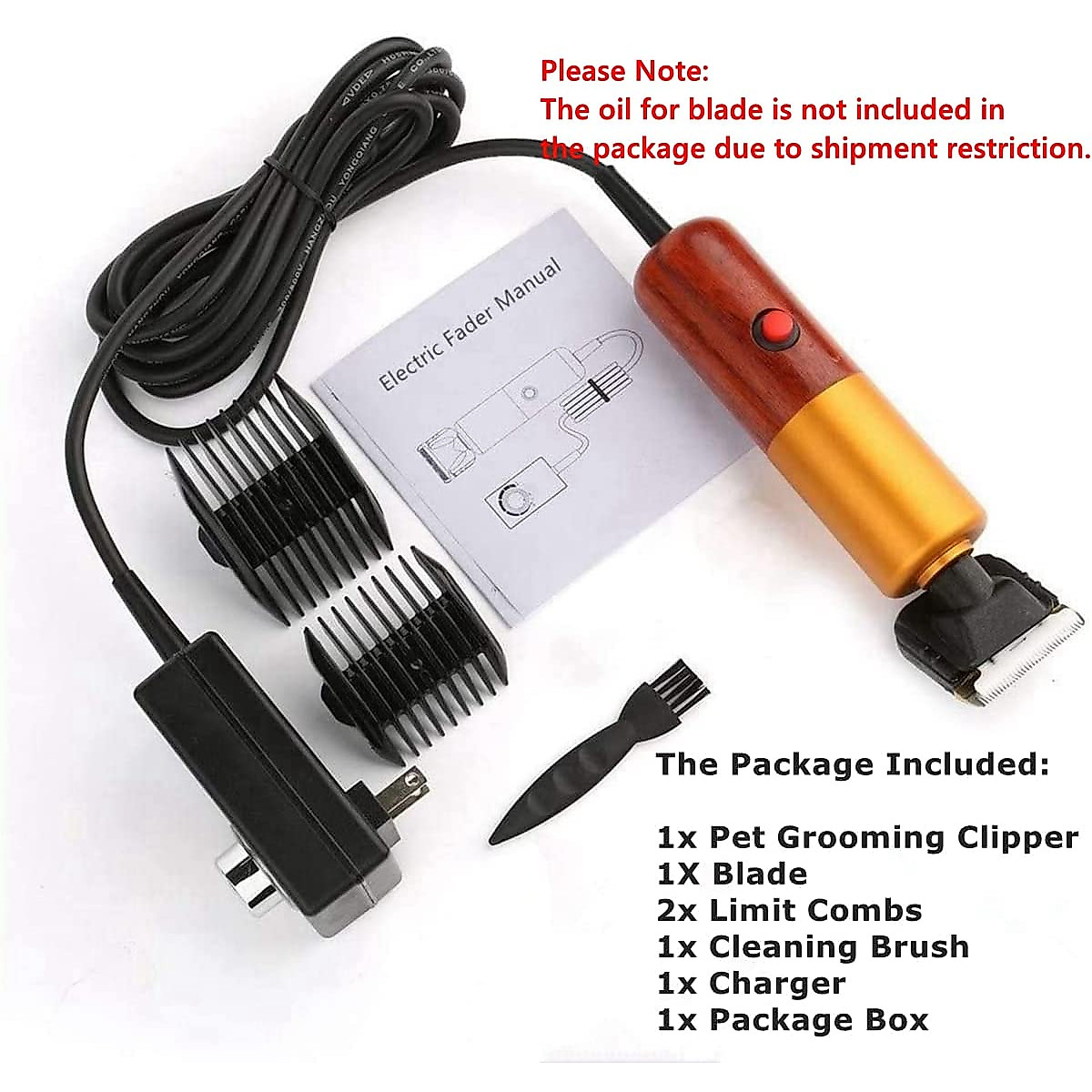 Dream Reach Pet Grooming Clippers, Low Noise Dog Clipper, Electric Cat Hair Shaver Kit, Pet Hair Trimmers for Small Medium Large Dogs Cats with 2 Comb Attachments (A-200W)