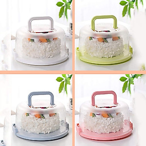 Cake Carrier with Handle, Cake Holder with Cover Lid, Round Cupcake Container Saver Transporter for Pies Cookies Nuts Fruit Storage, 10 Inch (White)