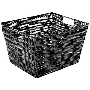 Whitmor Black Rattique Storage Tote