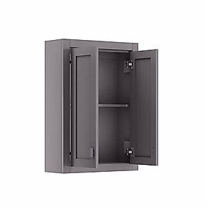 Water Creation Madison 33" Solid Hardwood Medicine Cabinet in Gray/Chrome