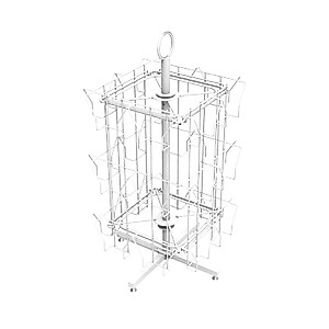 FixtureDisplays® 24 Pocket 5X7 Greeting Card Rack Post Card Birthday Christmas Holiday Display Rack Stand Countertop Tabletop Spinner Rack 15128-WHITE-NF