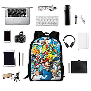 JIWEI Laptop Backpack Anime 17 Inch Bookbag Lightweight Cute Backpack for Men Women Teens Travel Hiking