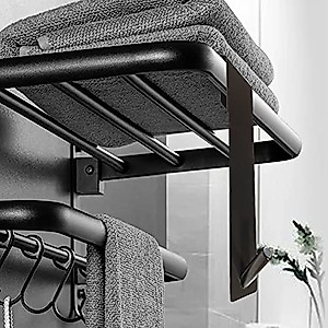 EAGLES 2PCS Shower Door Hooks,5 Inch Towel Hooks for Bathrooms Frameless Glass Shower Door,Stainless Steel Shower Towel Hook,Heavy Duty Bath Hook for Robe,Towel - Black