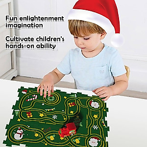 25PCS Puzzle Car Tracks with Vehicles,Puzzle Track Play Set for Toddlers Rail Car Building Toys Gifts for 3+ Years Kids Educational Montessori Toys