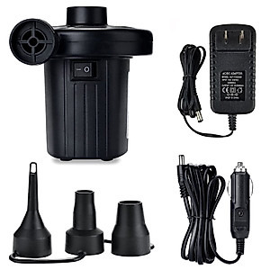 Jasonwell Electric Air Pump Portable Quick-Fill AC DC Inflator Deflator Pump for Air Mattress Inflatables Pool Floats Water Toy Raft Bed Boat Pool Toy with Nozzles110-240 V