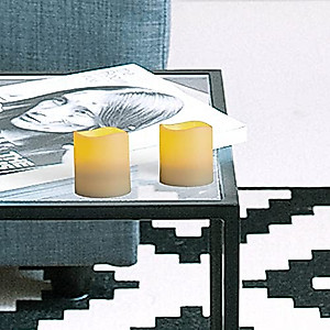 LampLust Outdoor Flameless Candles 3x3 - Battery Operated, Waterproof, Flickering LED Flame, Remote Control with Timer, Decorative Small Pillar Candles for Outdoor Decor - Set of 2