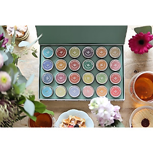 Teabloom Exceptional Loose Leaf Tea Chest, World's Largest Tea Collection with 24 Varieties of USDA Certified Organic Black, Green, White, Oolong, and Herbal Loose Tea Blends