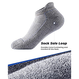 IDEGG 8 Pairs Ankle Performance Athletic Running Socks Low Cut Sports Tab Socks for Women and Men (Grey, Women Size:8-12)
