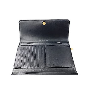 Michael Kors Jet Set Travel Large Trifold Wallet Vegan Leather (Black)