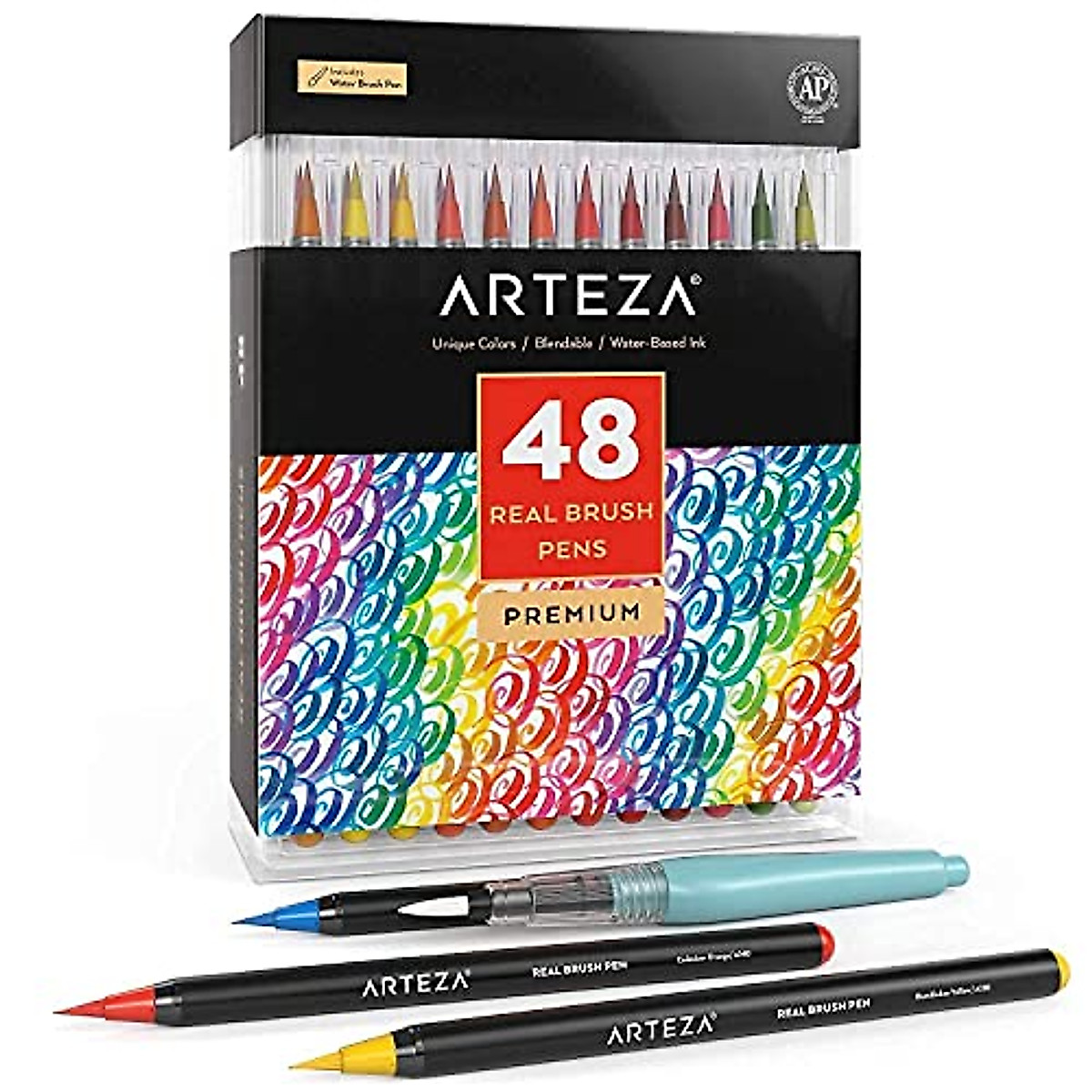 ARTEZA Real Brush Creative Bundle includes: Real Brush Pens, Watercolor Pads and Water Brush Pens, Drawing Art Supplies for Artist, Hobby Painters & Beginners