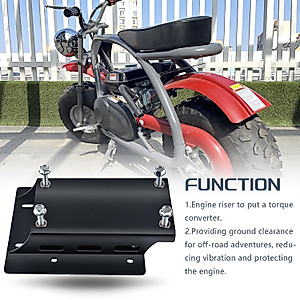 QASKEHKT Generic Torque Converter Motor Riser Mount Plate for 196cc/212cc Engines on Coleman Mini Bikes