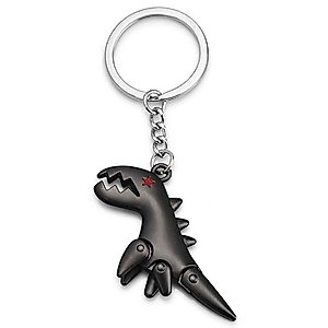 YONGYAN Dinosaur Cute Keychain Couple Keychain Pendant Unisex Car Keyring Alloy Bag Accessories for Men and Women (Black)
