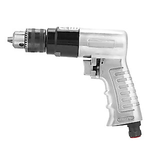 3/8" Pneumatic Drill,Reversible Air Drill,1700rpm High-Speed Pneumatic Drill Reversible Rotation Air Drill Tool,Variable Speed Trigger, Forward & Reverse Controls for Hole Drilling