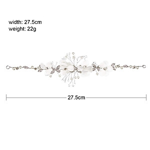 WILLBOND 2 Pieces Wedding Flower Crown Princess Wedding Headpiece Baptism Gift First Communion Headpiece for Girls Communion Veil Crystal Tiara for Girls Wedding and Flower Girls