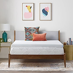 Linenspa 3 Inch Gel Swirl Memory Foam Mattress Topper with Machine-Washable-Cover