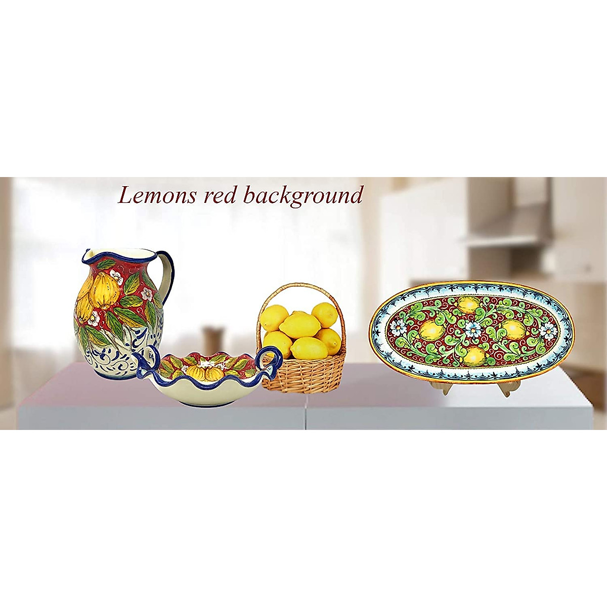 CERAMICHE D'ARTE PARRINI - Italian Ceramic Spoon Rest Holder Decorated Lemons Pottery Art Hand Painted Made in ITALY Tuscan