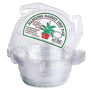 Curtis Wagner 10" Clear Hanging Basket Drip Pan Saucer (10-Pack)