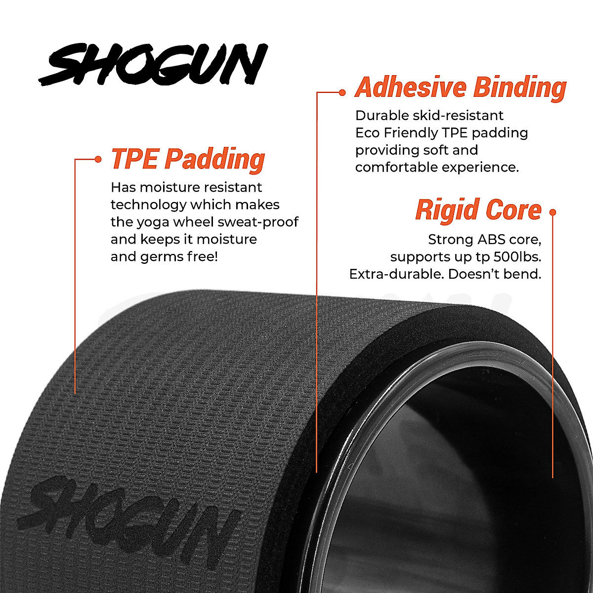 Shogun Yoga Wheel Roller for Back Pain Relief - Back Roller Wheel Stretching Device for Back Pain Relief - Back Cracking Wheel Perfect for Spine Stretching, Improved Flexibility & Mobility