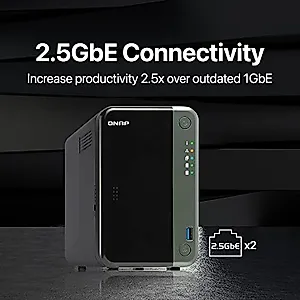 QNAP TS-253D-4G 2 Bay NAS for Professionals with Intel® Celeron® J4125 CPU and Two 2.5GbE Ports (TS-253D-4G-AMZ-US)