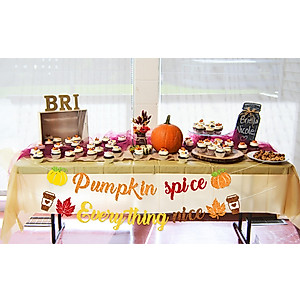Pumpkin Spice and Everything Nice Banner Decor, Inspirational Autumn Sign, Autumn Fall Bulletin Board Decorations for Thanksgiving, Fall Party Decorations for Home Mantle Fireplace,Fall Harvest Banner