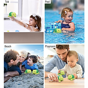 DolliBu Sea Turtle Bath Buddy Squirter – Floating Green Turtle Rubber Bath Toy, Fun Water Squirting Bathtime Play for Toddlers, Cute Sea Life Animal Toy