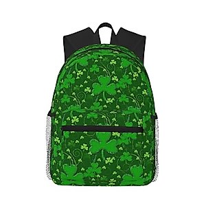 ENVEED Background St Patrick'S Day Glitter Ultra-Light,Comfortable,And Portable Casual Backpack For Camping,Hiking,And Daily Use