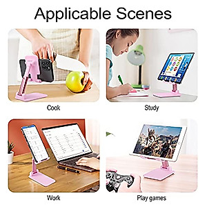 Summer Pattern with Camera Cell Phone Stand Foldable Adjustable Cellphone Holder Desktop Dock Compatible with iPhone Switch Tablets (4-13")