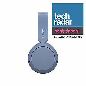 Sony WH-CH520L Wireless Bluetooth Headphones - Up to 50 Hours Battery Life with Quick Charge Function, On-Ear Model - Matte Blue