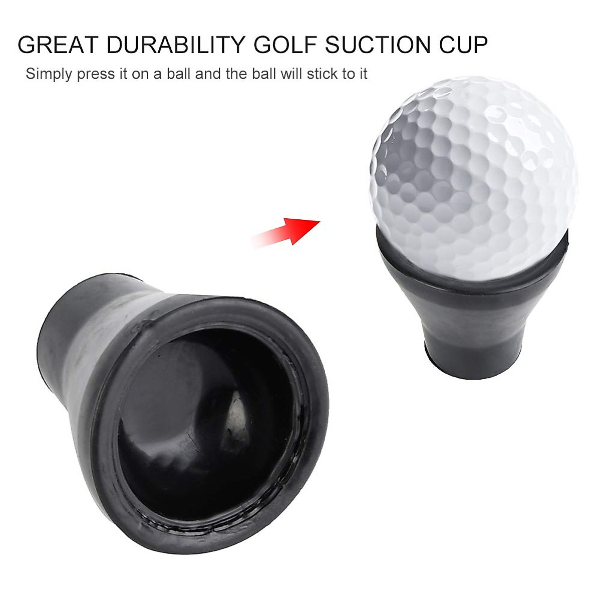 Black Golf Suction Cup, Made of Rubber Durability Golf Suction Putter Grip Ball Retriever Grabber