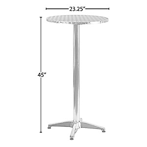 Flash Furniture 23.25" Round Aluminum Indoor-Outdoor Bar Height Table with Flip-Up Table