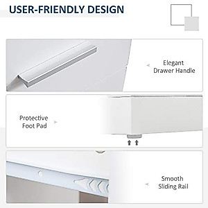 HOMCOM Rotating Computer Desk, 55" L-Shaped Desk, Corner Desk with Storage Shelves, Cabinet and Drawer for Home Office, White