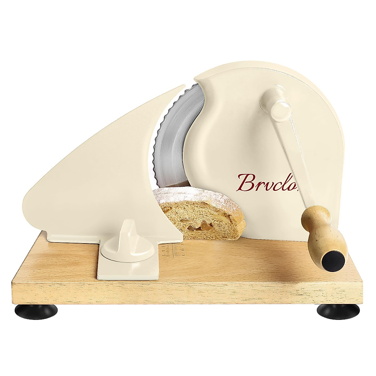 Manual Bread Slicer for Homemade Sourdough Bread, Adjustable Thickness&Evenly Slicing, Hand Crank Bread Slicer with Scale Line and Suction Cup, Sharp Blade, Suitable for Sourdough Bread, Etc