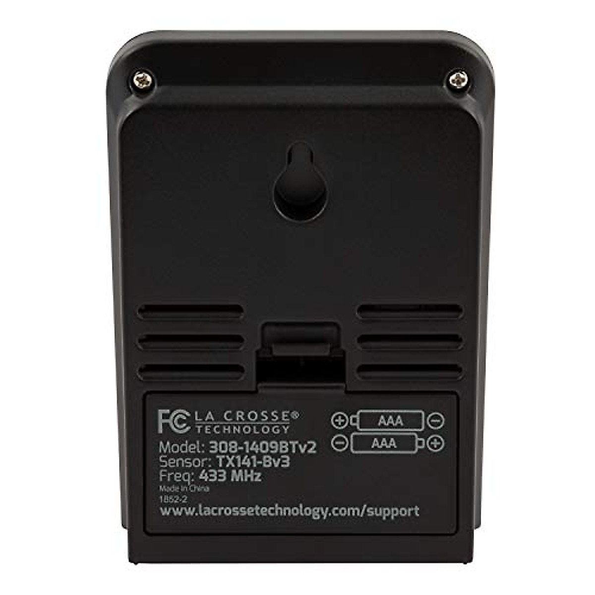 La Crosse Technology 308-1409BT-CBP Wireless Temperature & Humidity Station with Time , Black