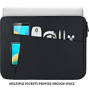 Laptop Case Sleeve 15.6 inch, Durable Shockproof Protective Computer Carrying Cover with Front Pocket, Briefcase Handbags Laptop Sleeve Bag for 15.6 inch HP, Dell, Acer, Asus, Notebook, Black