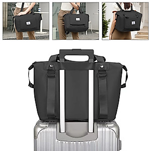 New upgrade travel duffel bag,waterproof gym tote bag,weekender overnight bags,dry and wet separate sports portable shoulder bag with Large capacity, expandable and foldable (Black)