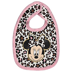 Disney Minnie Mouse Newborn Baby Girls 4 Piece Outfit Set: Bodysuit Pants Bib Hat Pink 3-6 Months