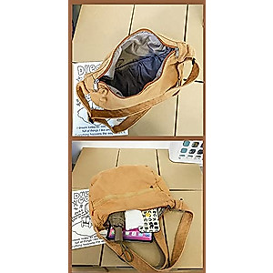 Berrysun Canvas Bag Women Men Trendy Canvas Hobo Sholder Bag Satchel Retro Messenger Bag School Travel Handbag