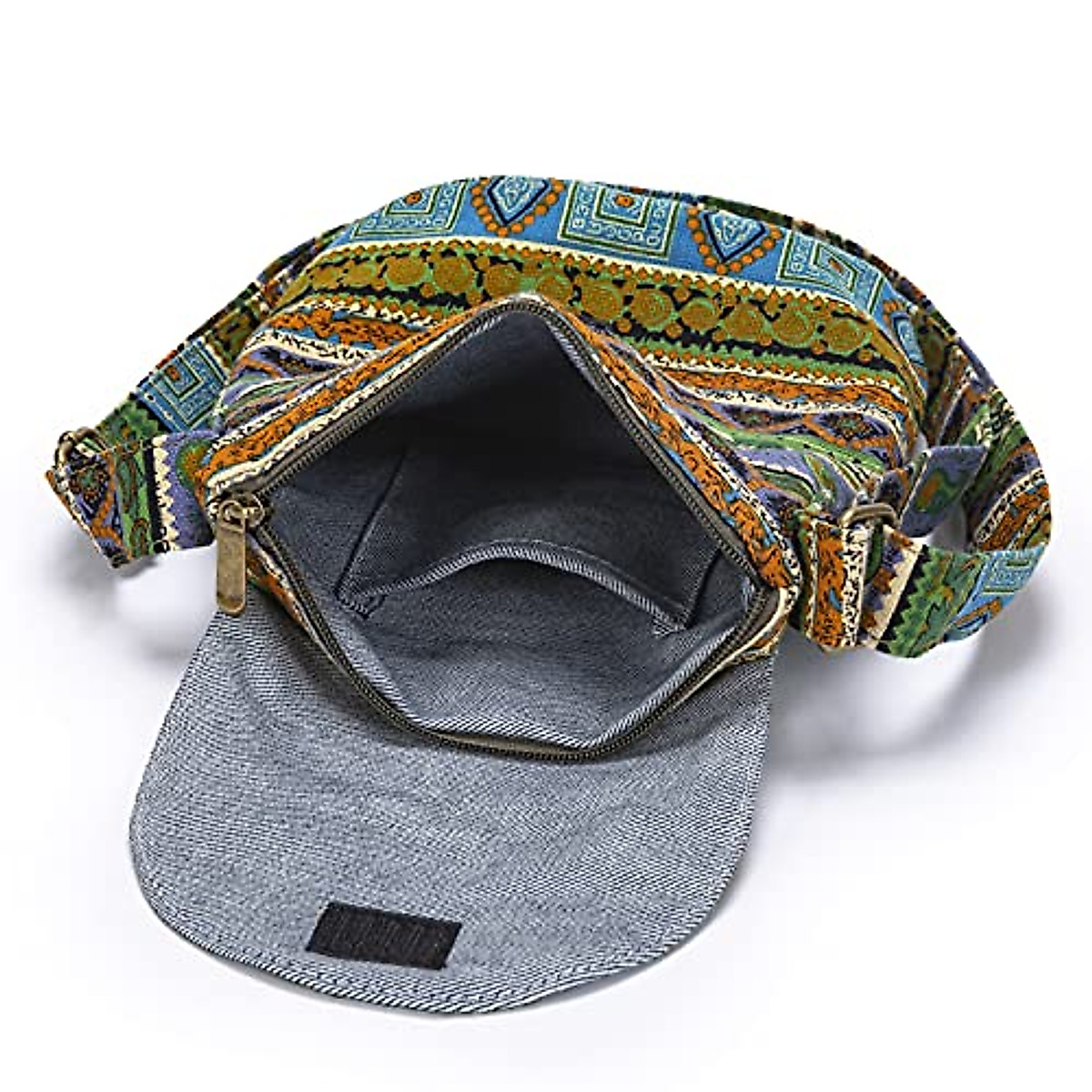 OPQRSTU Women's Retro Small Size Canvas Shoulder Bag Hippie Hobo Crossbody Handbag Casual Tote (Green)