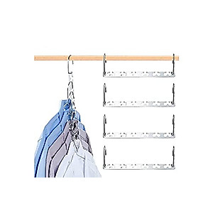 LuxuryFuel Magic Hangers Space Saving Hangers for Clothes Hangers Space Saving Wardrobe Clothing Hanger Oragnizer Closet Space Saver Hangers(4 Pack)