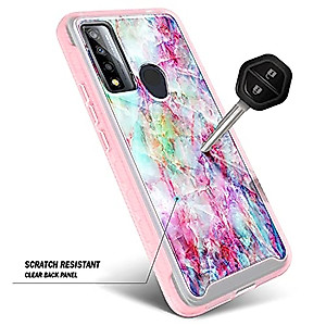NZND Case for TCL 30 XE 5G with [Built-in Screen Protector], Full-Body Protective Shockproof Rugged Bumper Cover, Impact Resist Durable Phone Case (Marble Design Fantasy)