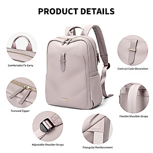 GOLF SUPAGS Travel Laptop Backpack for Women Fits 14 Inch Notebook Work Business Slim Durable College Computer Bag, Gift for Girls Women, Black