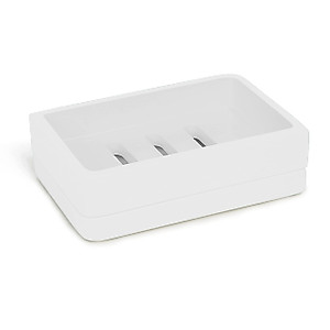 Kassatex Lacca White Open-Top Plastic Trash Basket